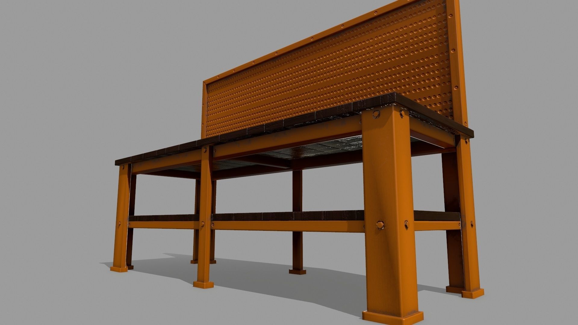 3D model workbench orange bench VR / AR / low-poly | CGTrader
