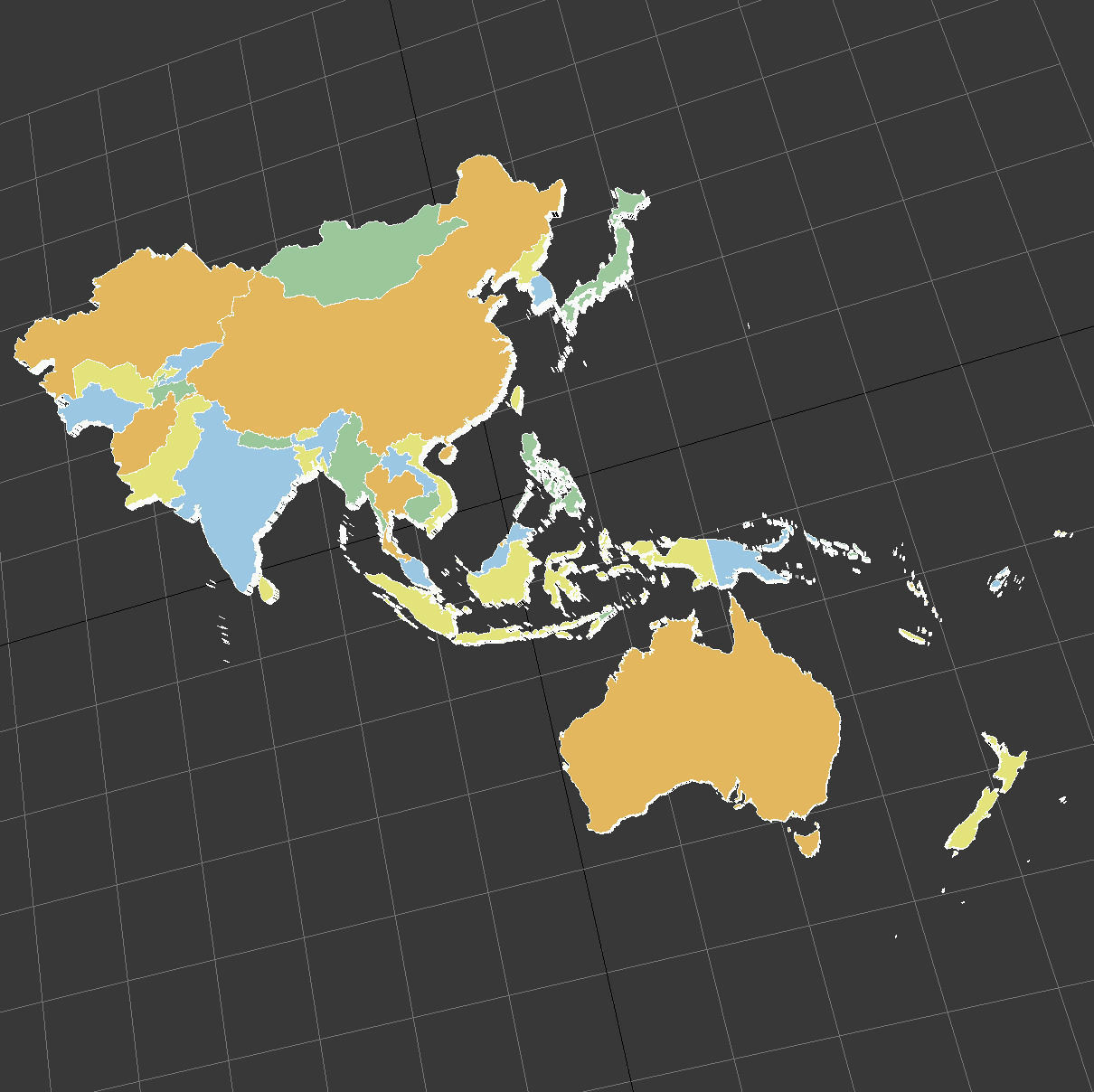 Map of Asia and Oceania 3D model | CGTrader