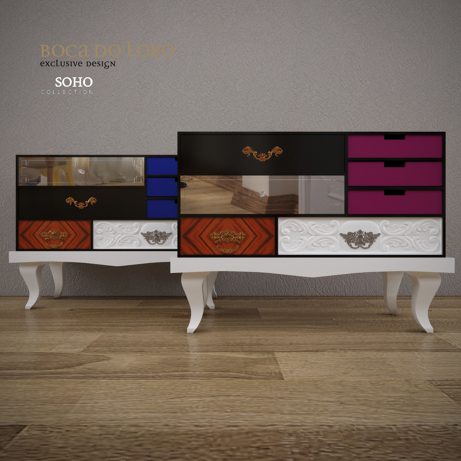 SOHO BEDSIDE TABLE Boca do lobo 3D model | CGTrader