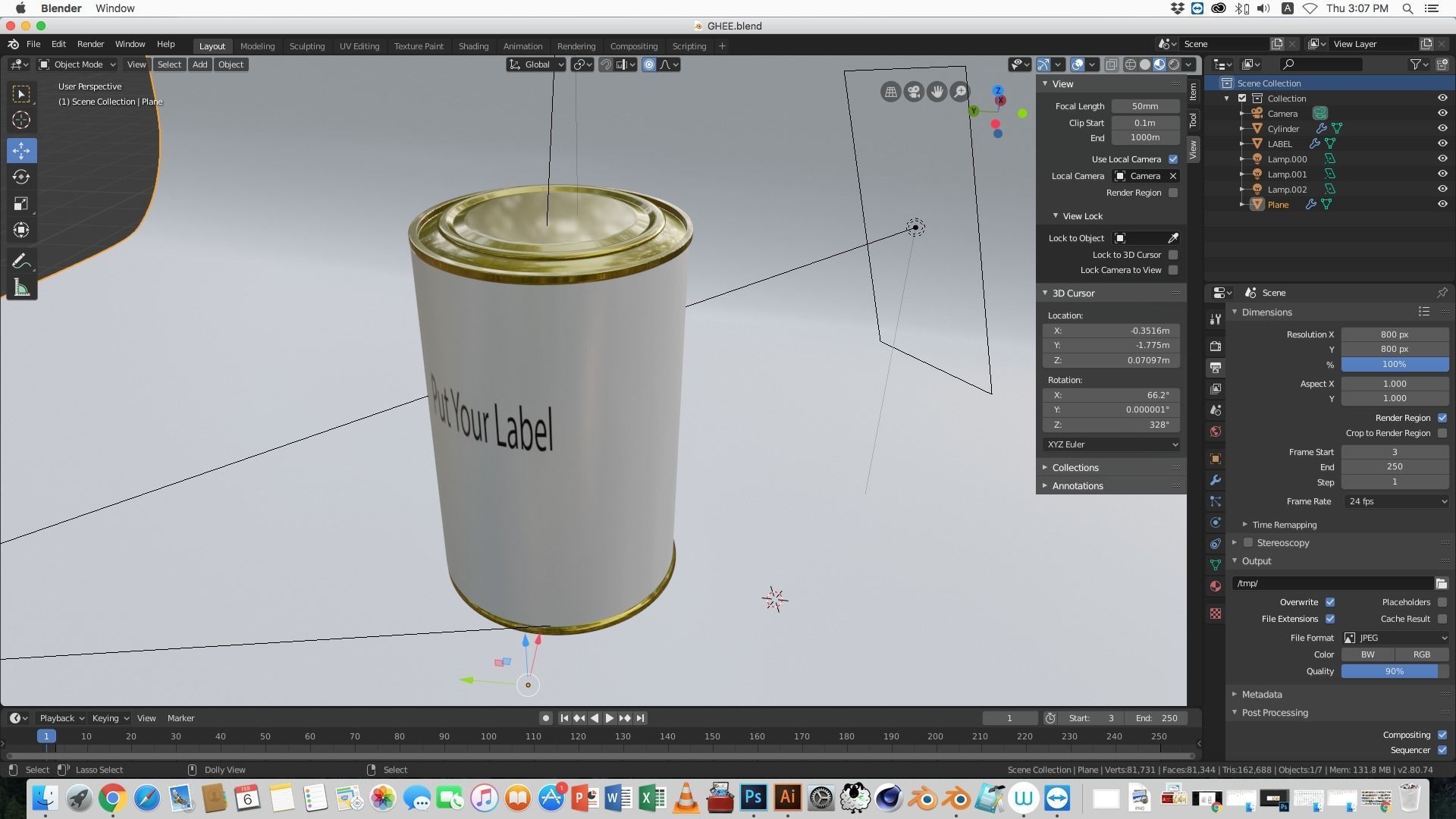 3d Can put your label 3D model | CGTrader