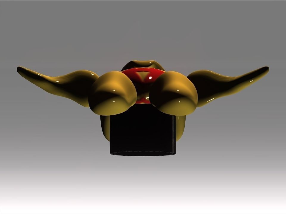 Auto pilot robotic gravity arms golden spaceship 3D model animated ...