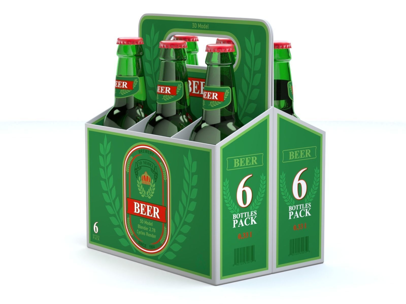 Beer Cardboard Pack 3D model | CGTrader