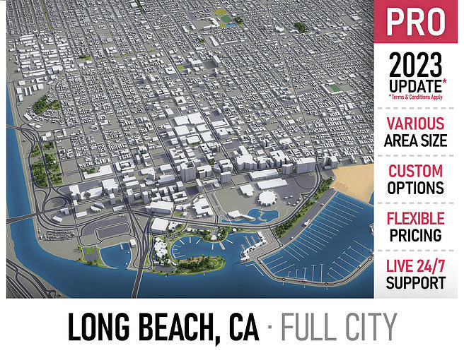 3D model Long Beach VR / AR / low-poly | CGTrader
