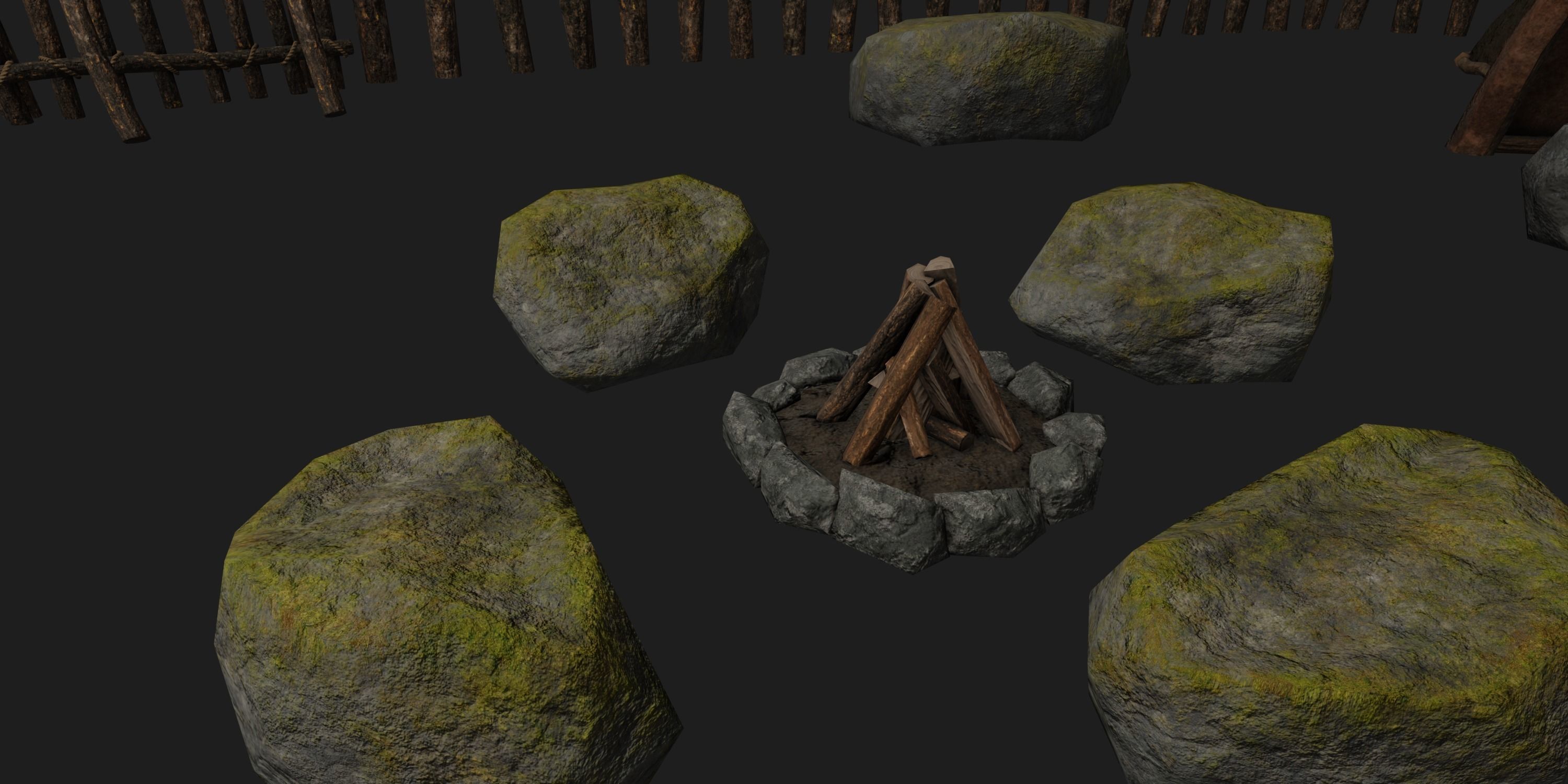 3D model Neanderthal paleolithic primitive fortified settlement VR / AR ...