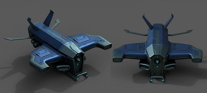 3D model Spaceship starship scifi space fantasy cyborg robot VR / AR ...