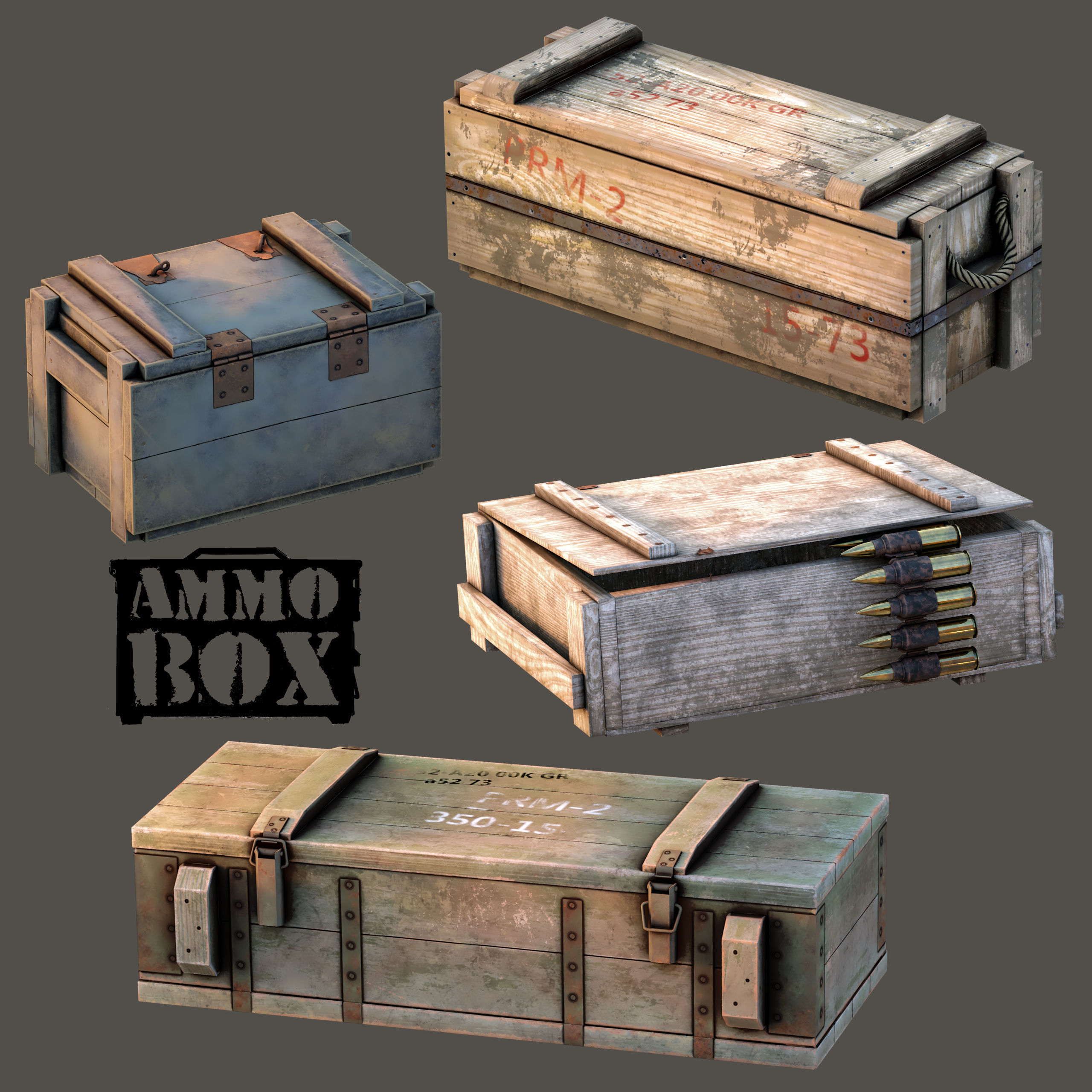 3D model Ammobox wooden VR / AR / low-poly | CGTrader