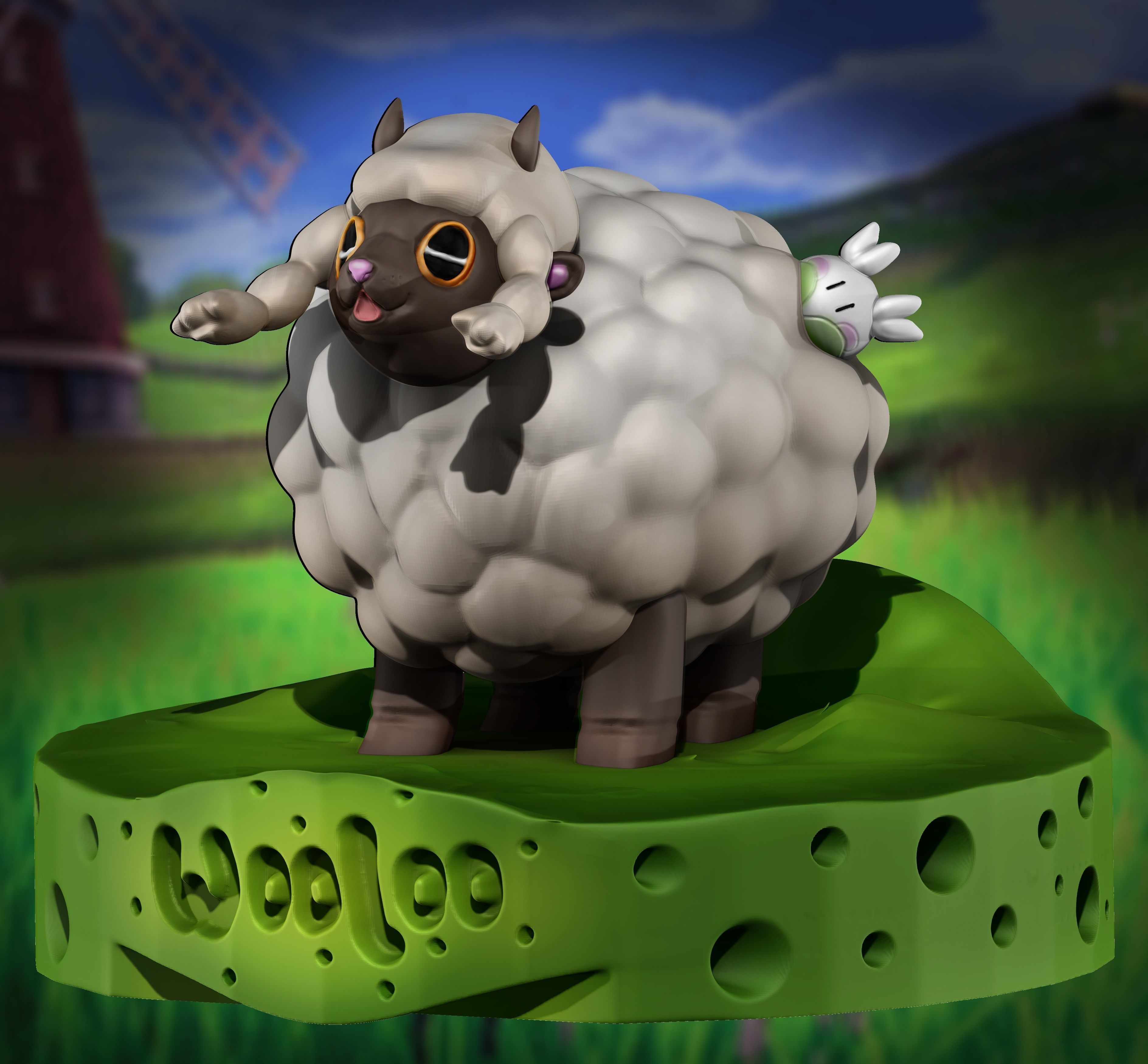 Wooloo pokemon cheese sheep 3D model | CGTrader