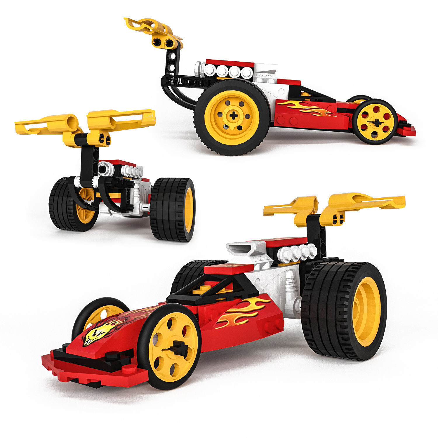 Lego Racers Action Wheelie 3D model | CGTrader