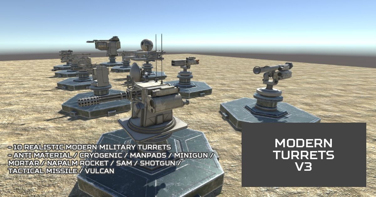 3D model Modern Unmanned Turrets V3 VR / AR / low-poly | CGTrader