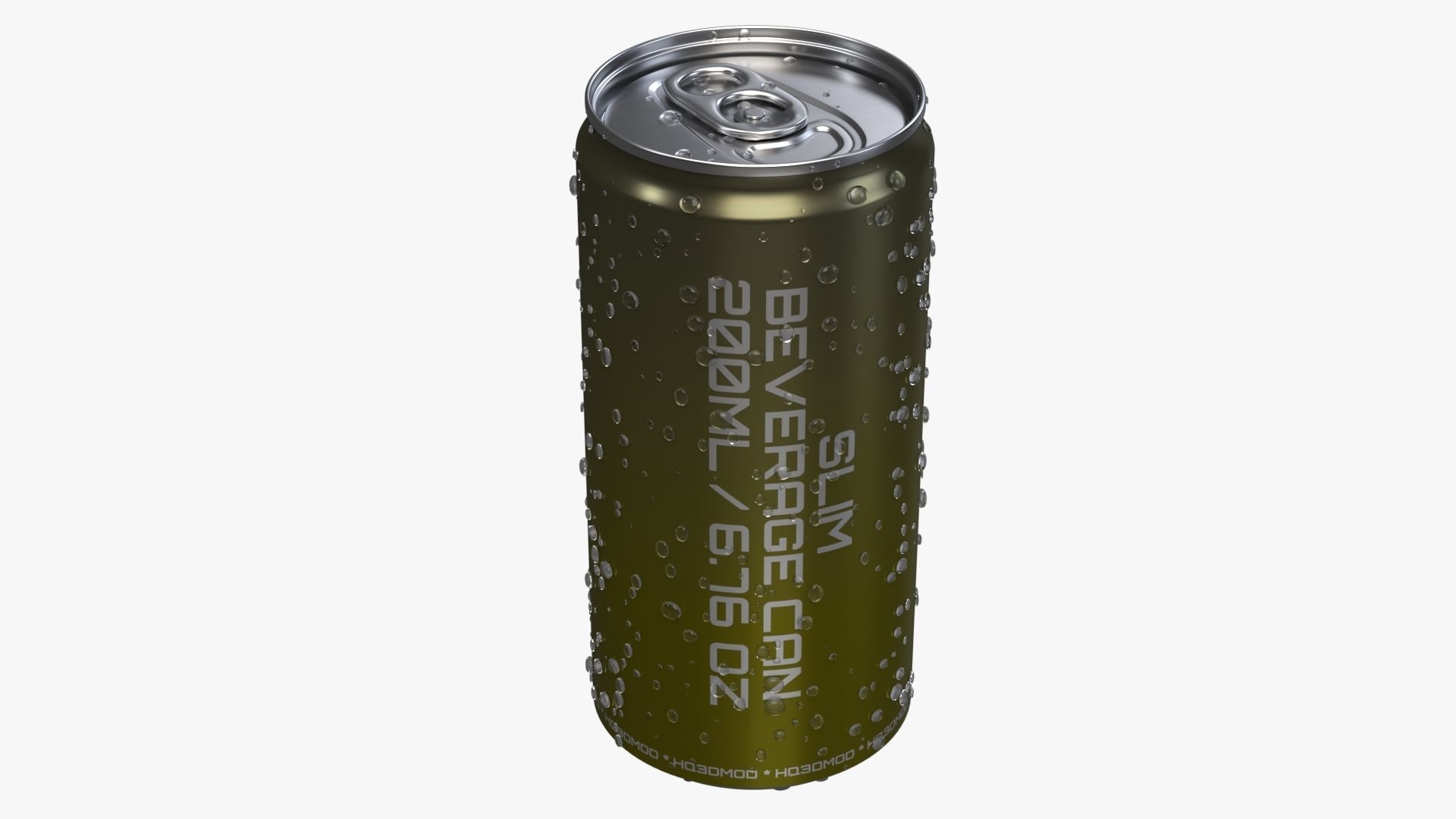 Slim beverage can 200 ml with water drops 3D | CGTrader