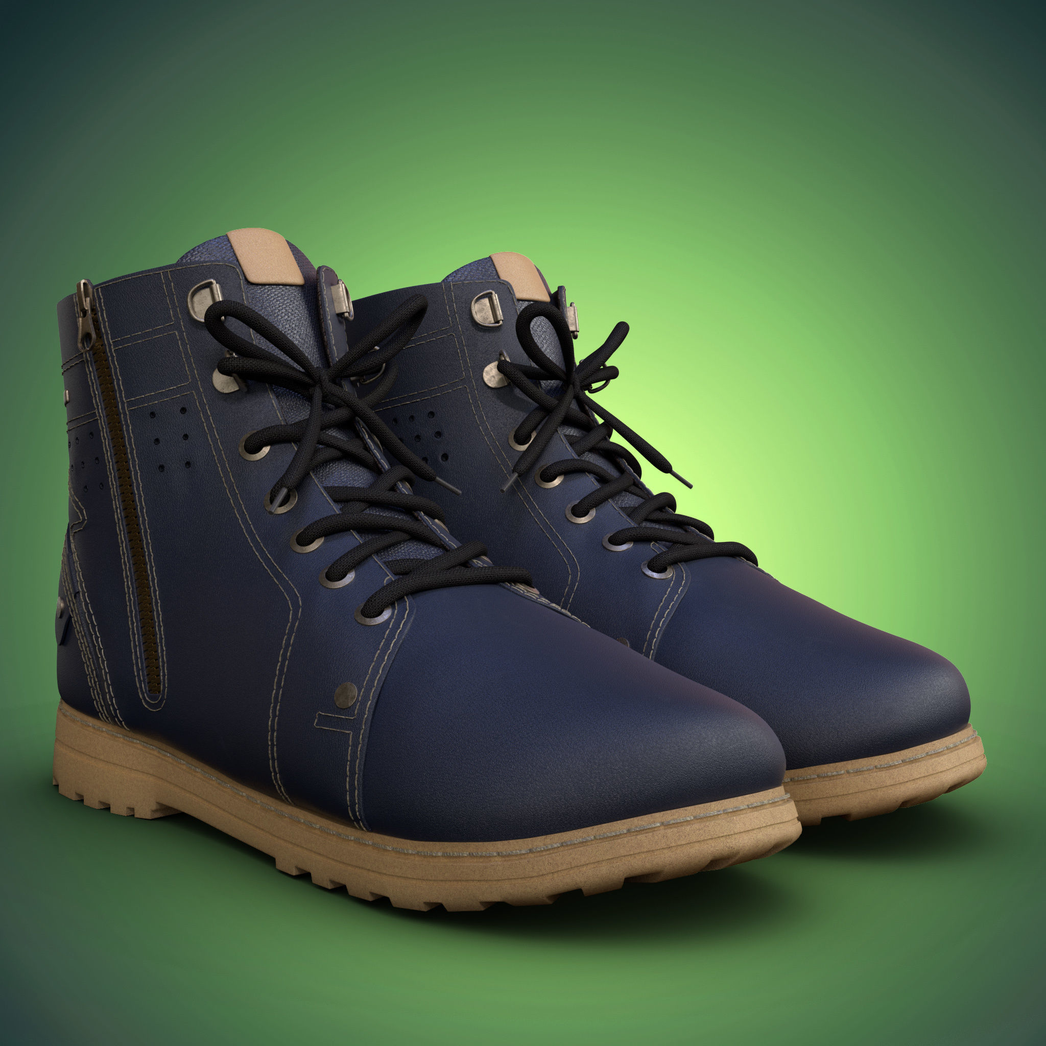 Clean Textured Mid-Poly Boots 3D model | CGTrader