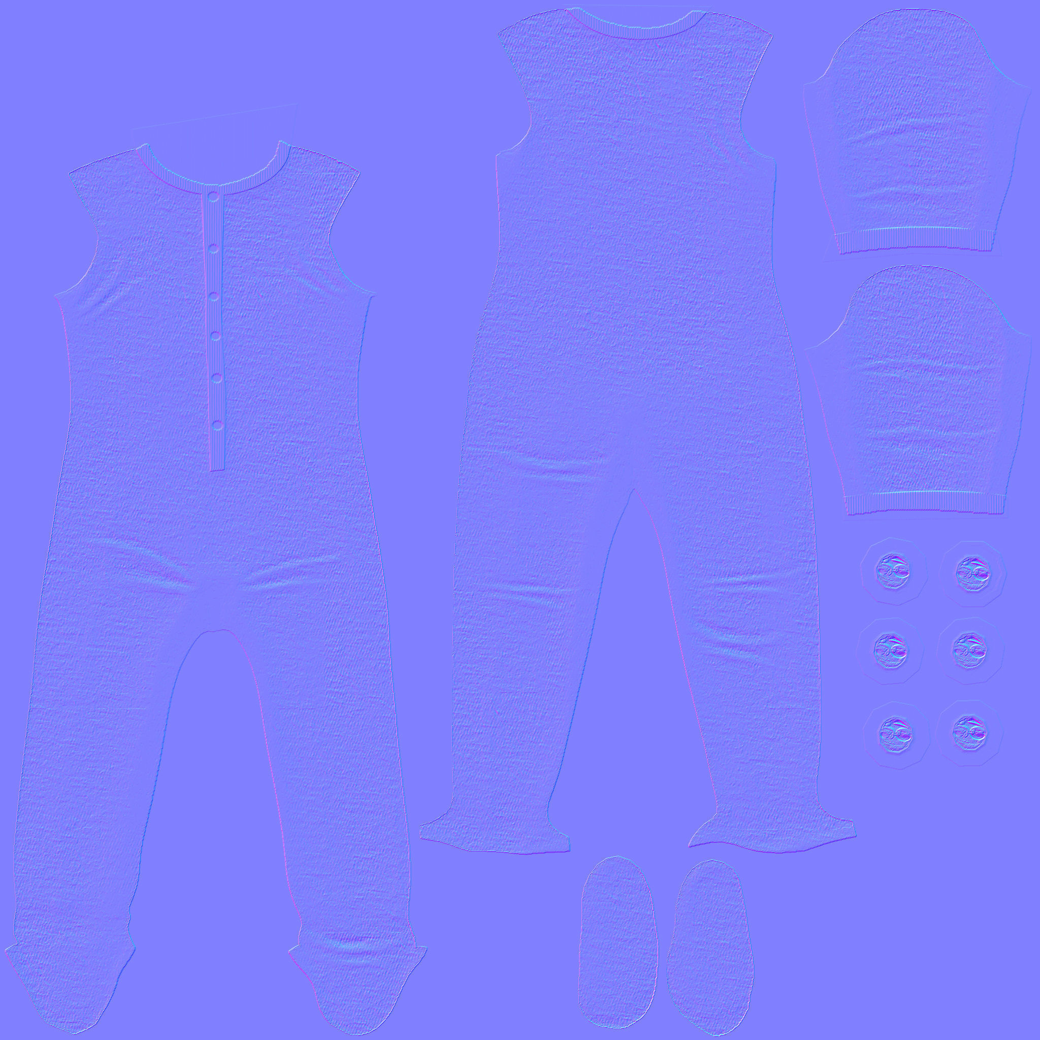 3D model Mens Footed Onesie Loungewear 5 Textures VR / AR / low-poly ...