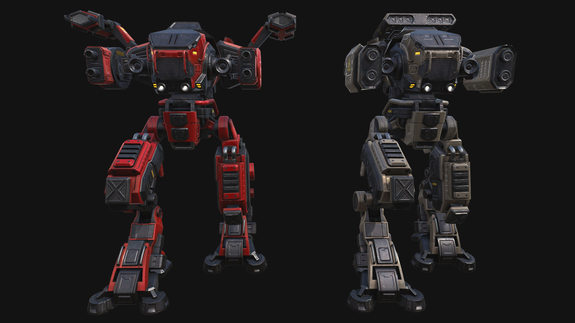 3D model PBR Modular Mechs v3 VR / AR / low-poly rigged animated | CGTrader