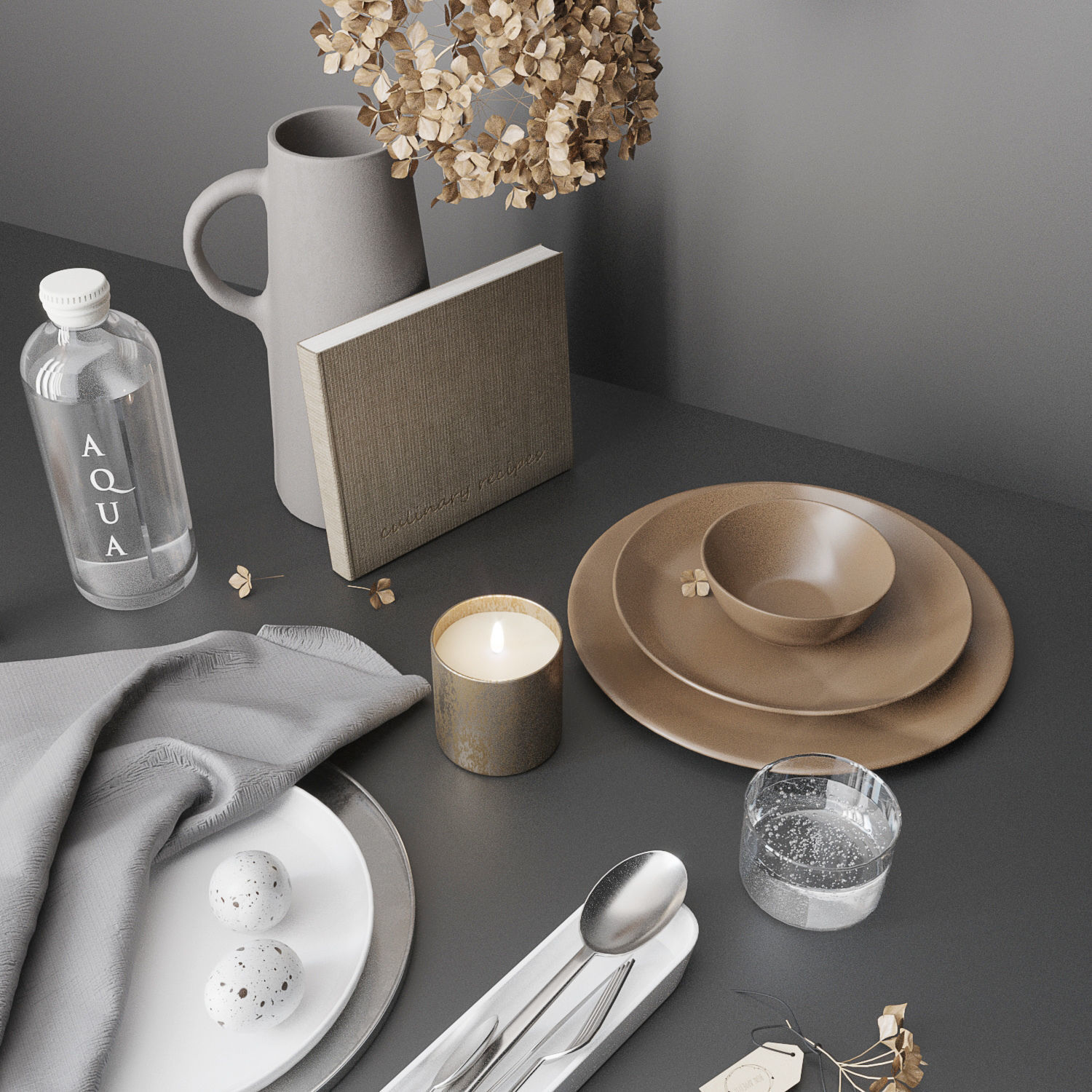 Minimalist tableware 3D model | CGTrader