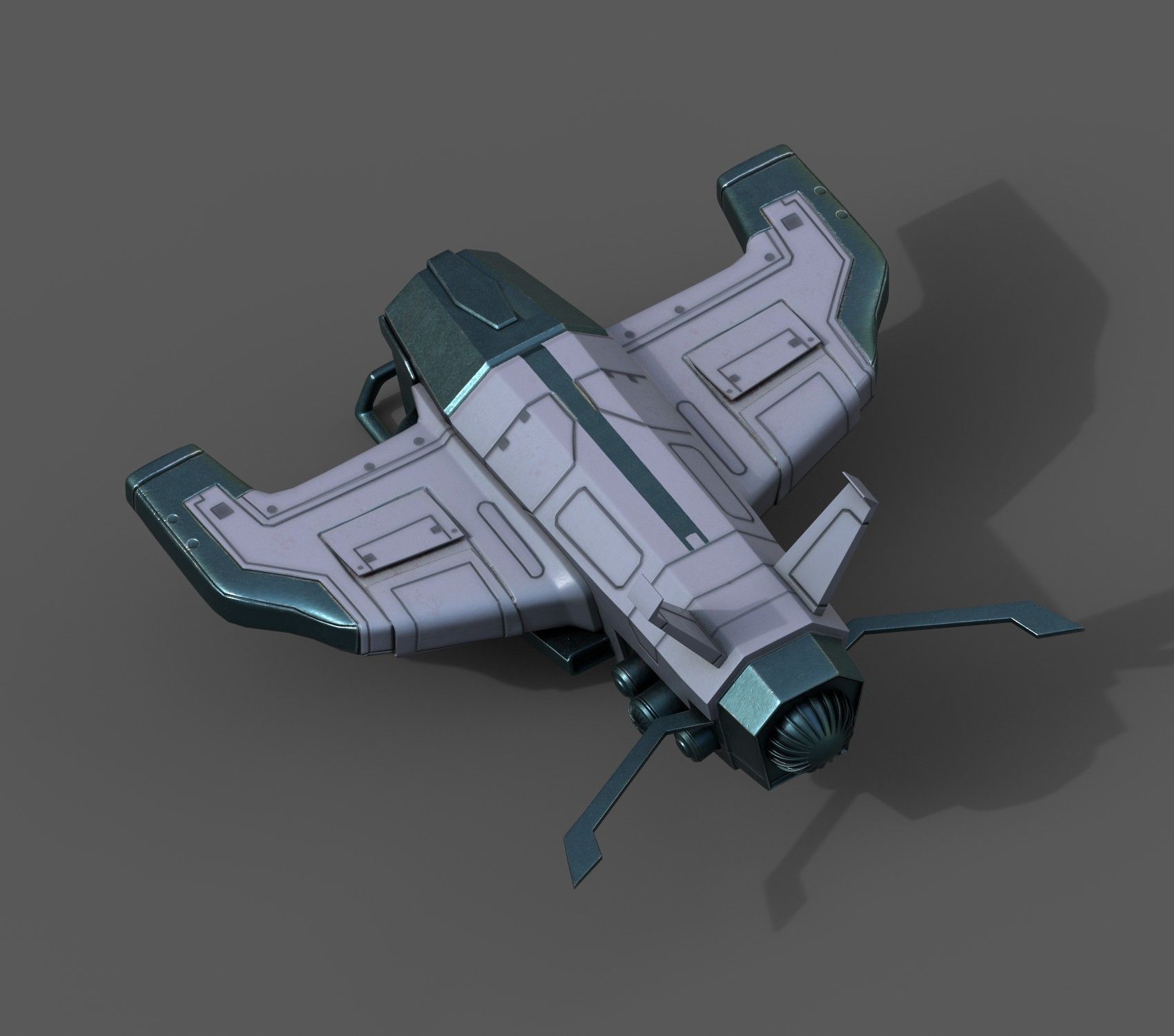 3D model Spaceship starship scifi space futuristic cyborg robot low ...