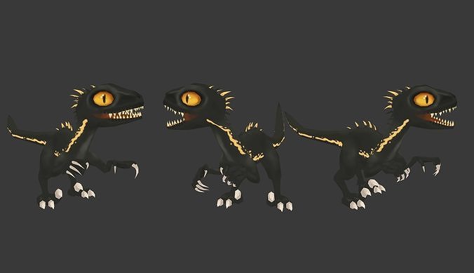 3D model Low Poly IndoRaptor Animated VR / AR / low-poly | CGTrader