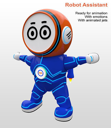 Robot Assistant 3D model animated rigged | CGTrader