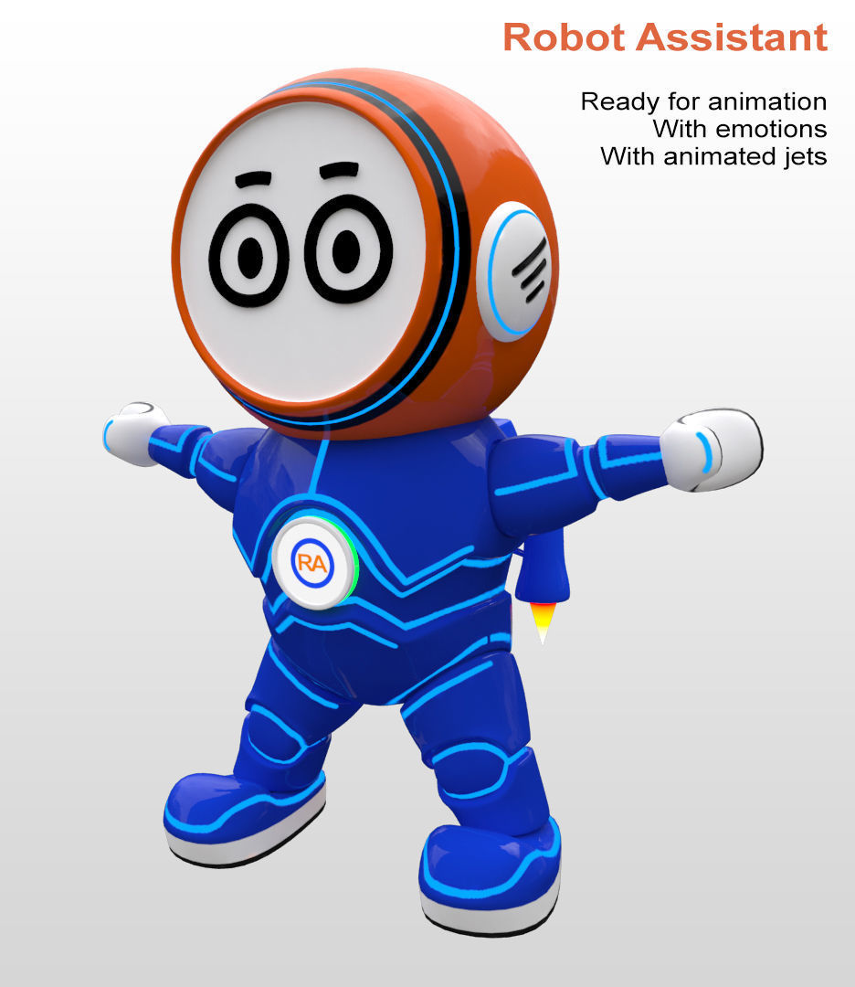 Robot Assistant 3D model animated rigged | CGTrader