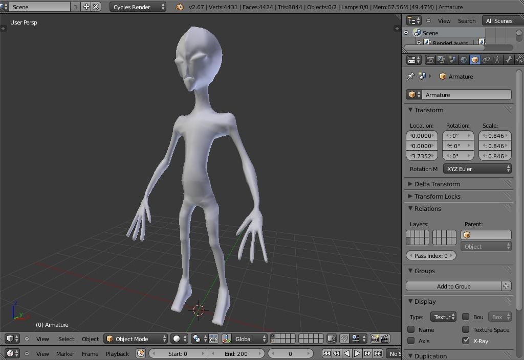 ALIEN DONE IN THE BLENDER 3D model animated rigged | CGTrader