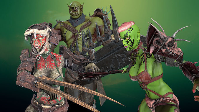 Orc Warrior collection VR / AR / low-poly | CGTrader