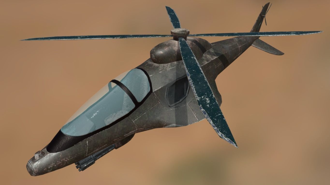 3D asset animated Attack Helicopter LHX | CGTrader