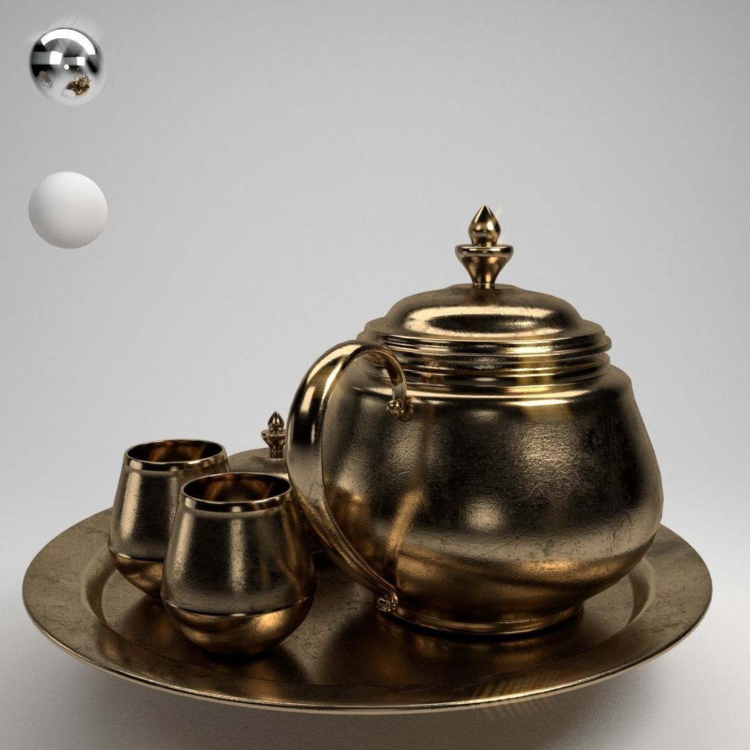 Tea set 3D model | CGTrader