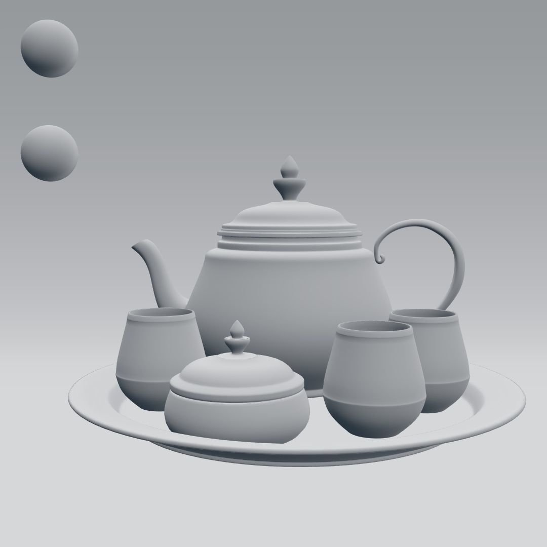 Tea set 3D model | CGTrader