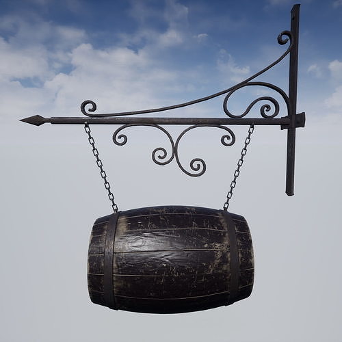3D model Medieval Tavern Pub Sign VR / AR / low-poly | CGTrader