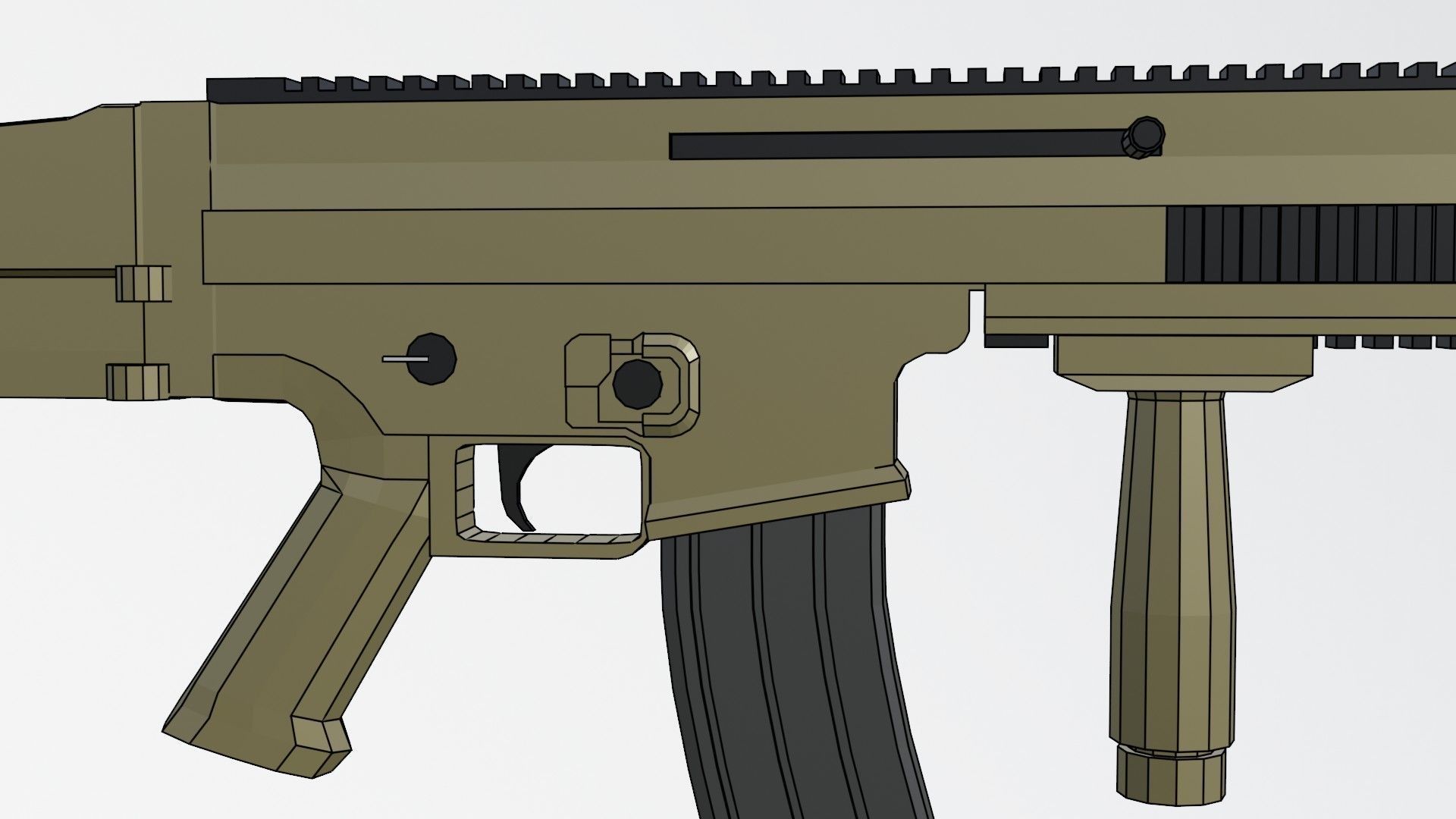 3D model SCAR H low poly VR / AR / low-poly | CGTrader