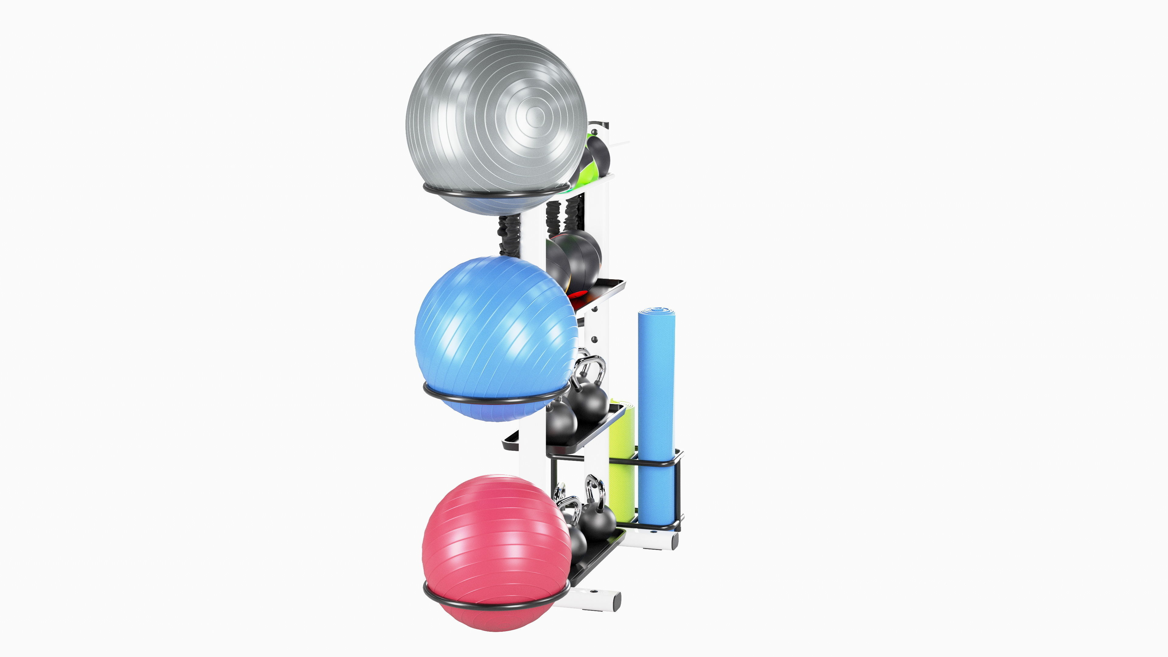 Fitness accessories rack 3D model | CGTrader