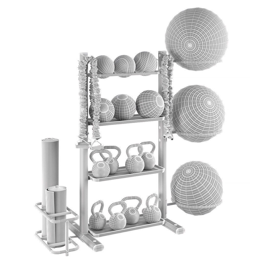 Fitness accessories rack 3D model | CGTrader