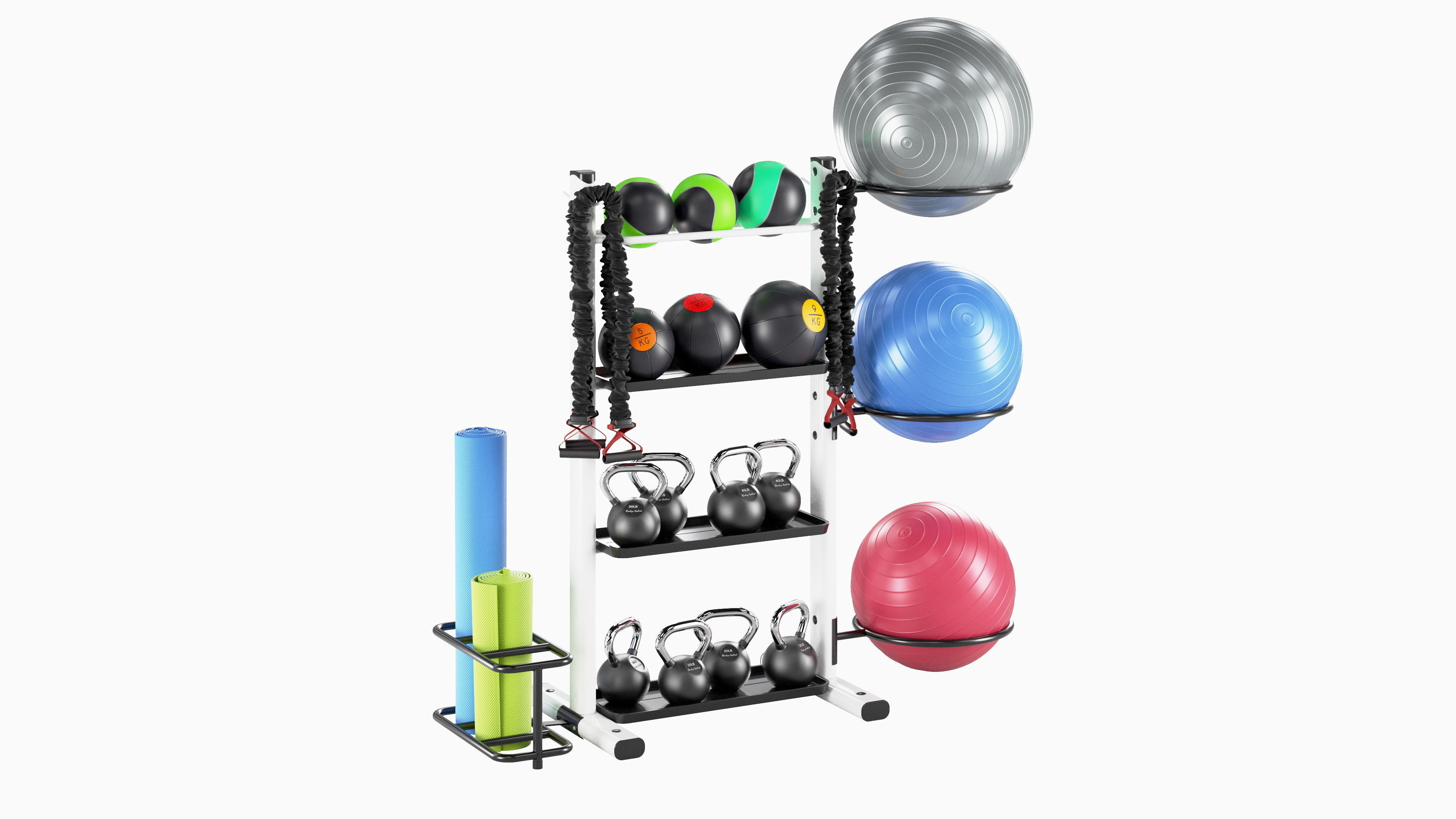 Fitness accessories rack 3D model | CGTrader