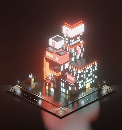low poly cyberpunk free VR / AR / low-poly 3D model | CGTrader