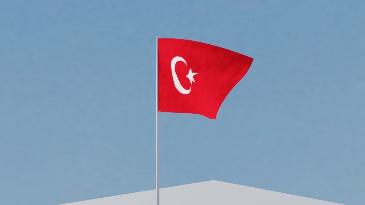 Animated Turkish Flag free 3D model animated | CGTrader