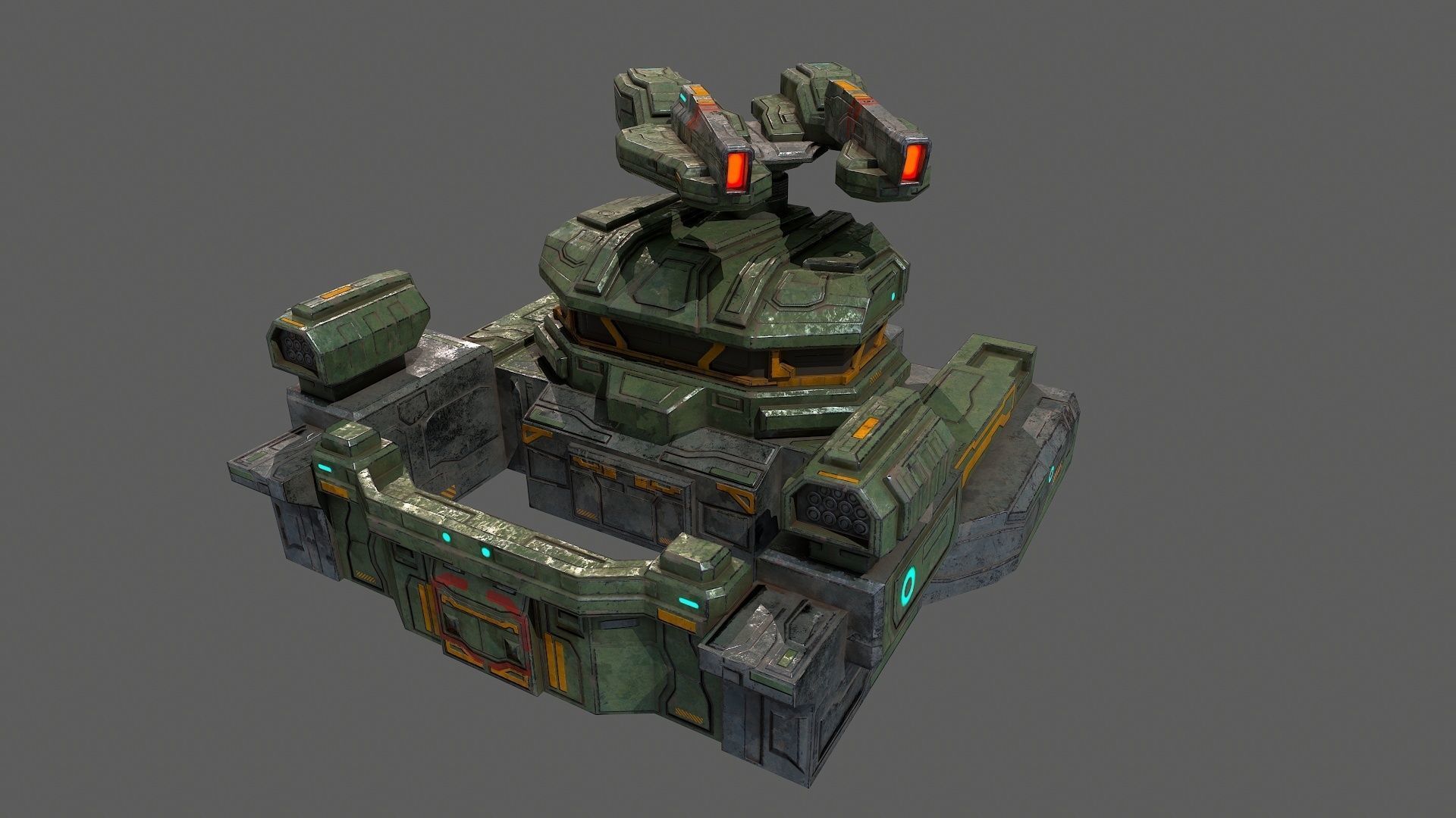 3D model Low poly sci fi defence bunker building environment asset VR / AR / low-poly | CGTrader