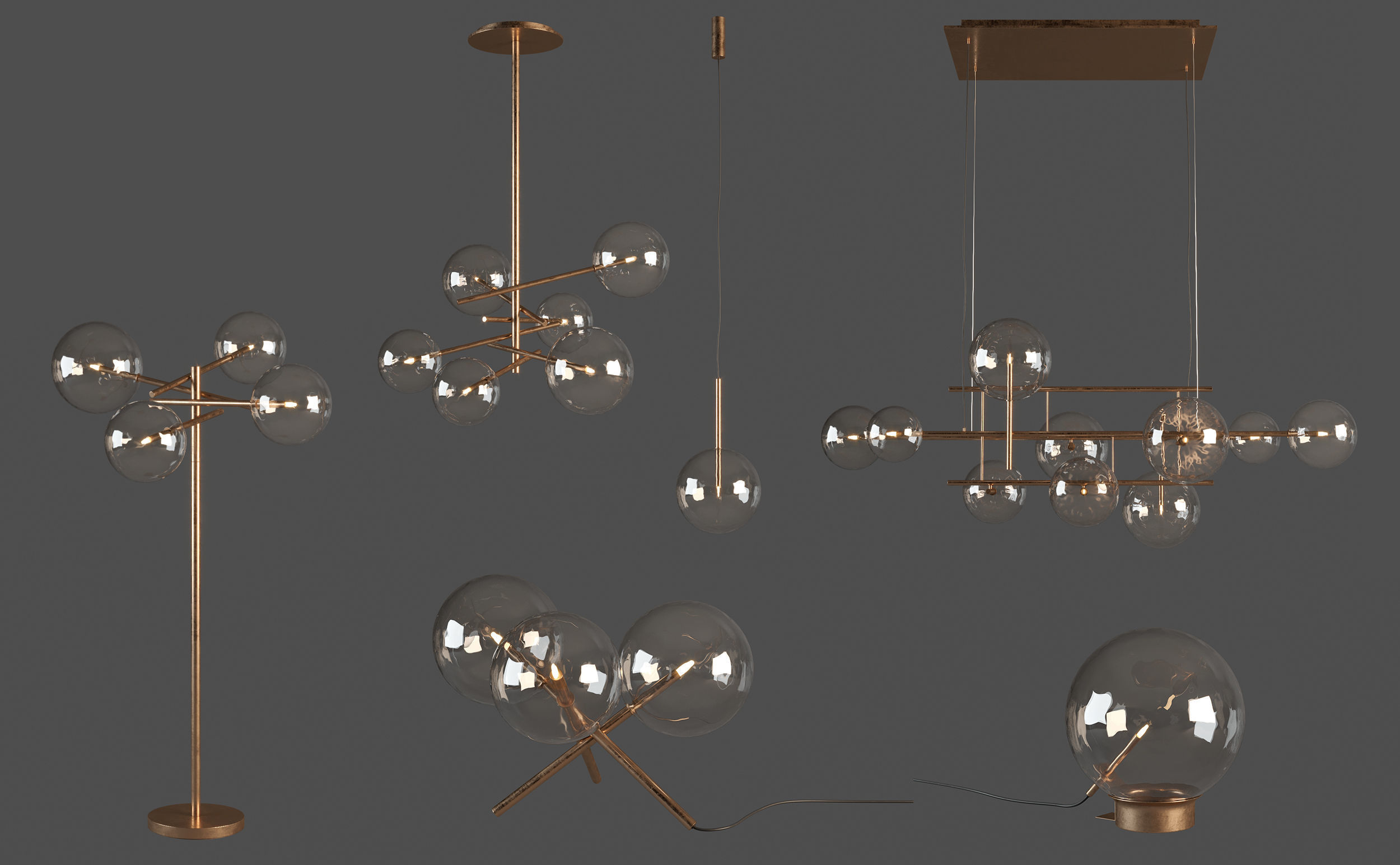 3D Bolle lamp collection coombes | CGTrader