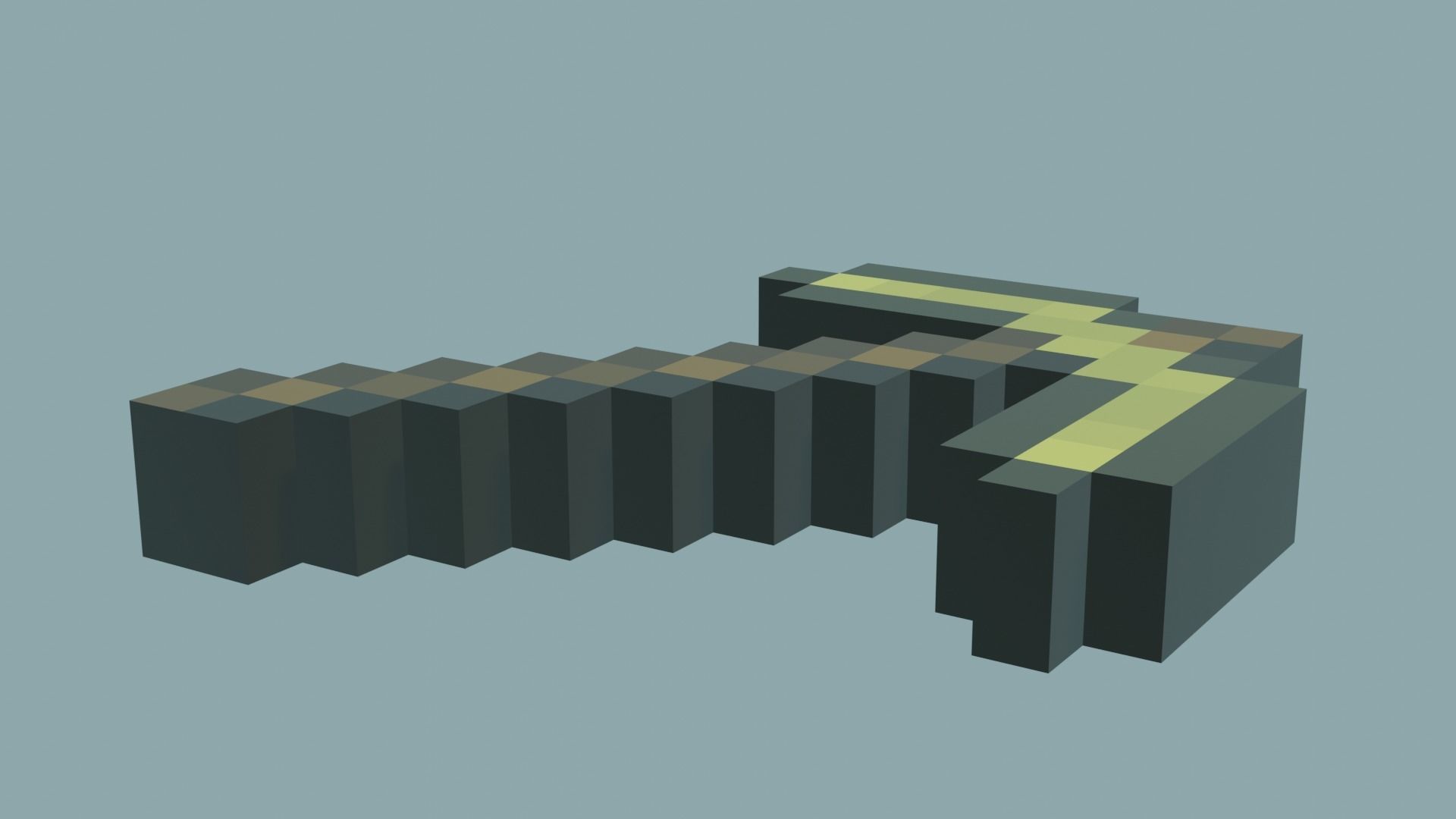 Low-poly gold pickaxe from Minecraft free VR / AR / low-poly 3D model ...