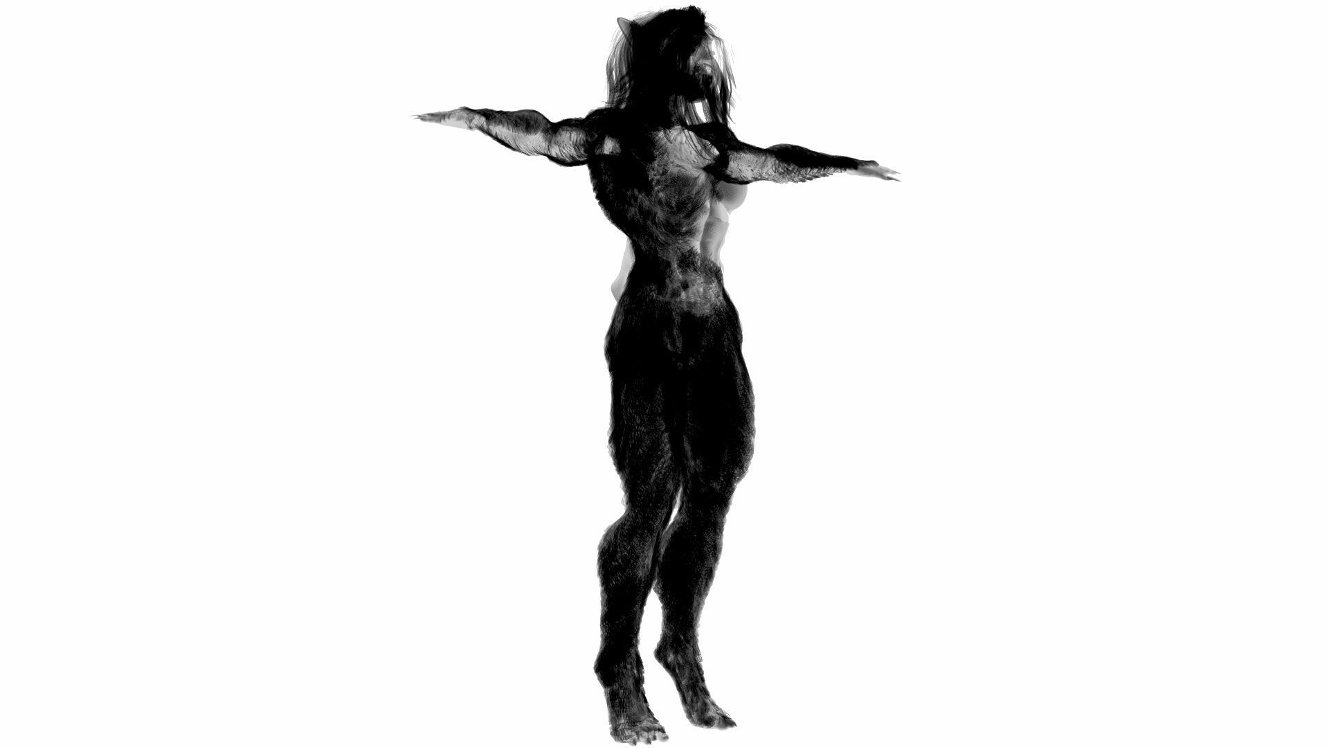 Female Werewolf 3D model rigged | CGTrader