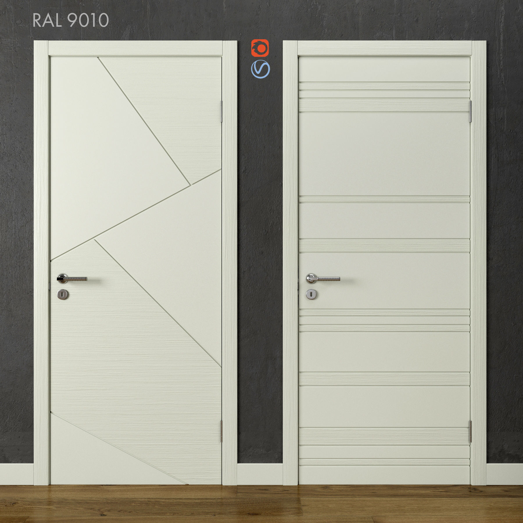 Scandi Series Academy Doors 3D model | CGTrader