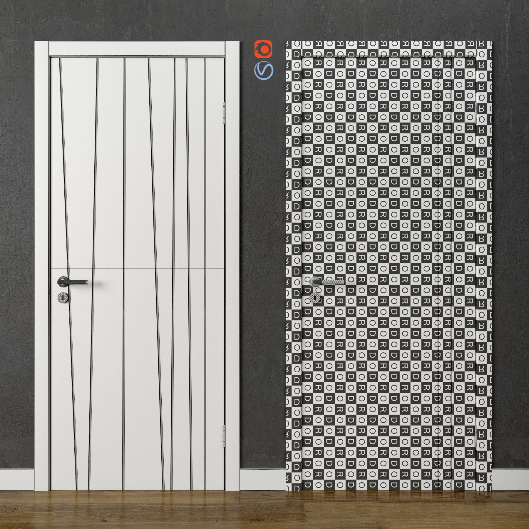 Scandi Series Academy Doors 3D model | CGTrader