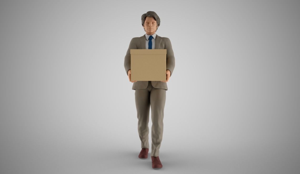 Man Carrying Box 3D model 3D printable | CGTrader