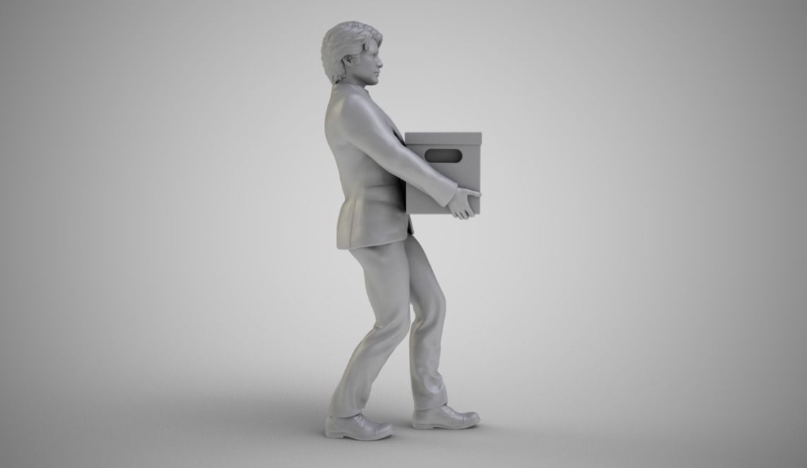 Man Carrying Box 3D model 3D printable | CGTrader