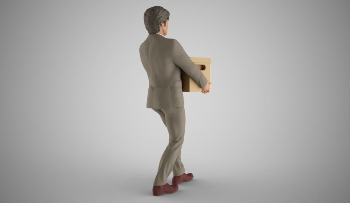 Man Carrying Box 3D model 3D printable | CGTrader