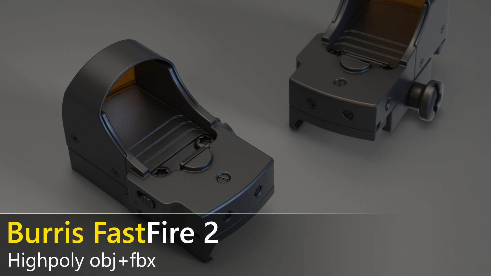 Fastfire 2 Red Dot Sight - highpoly free 3D model | CGTrader