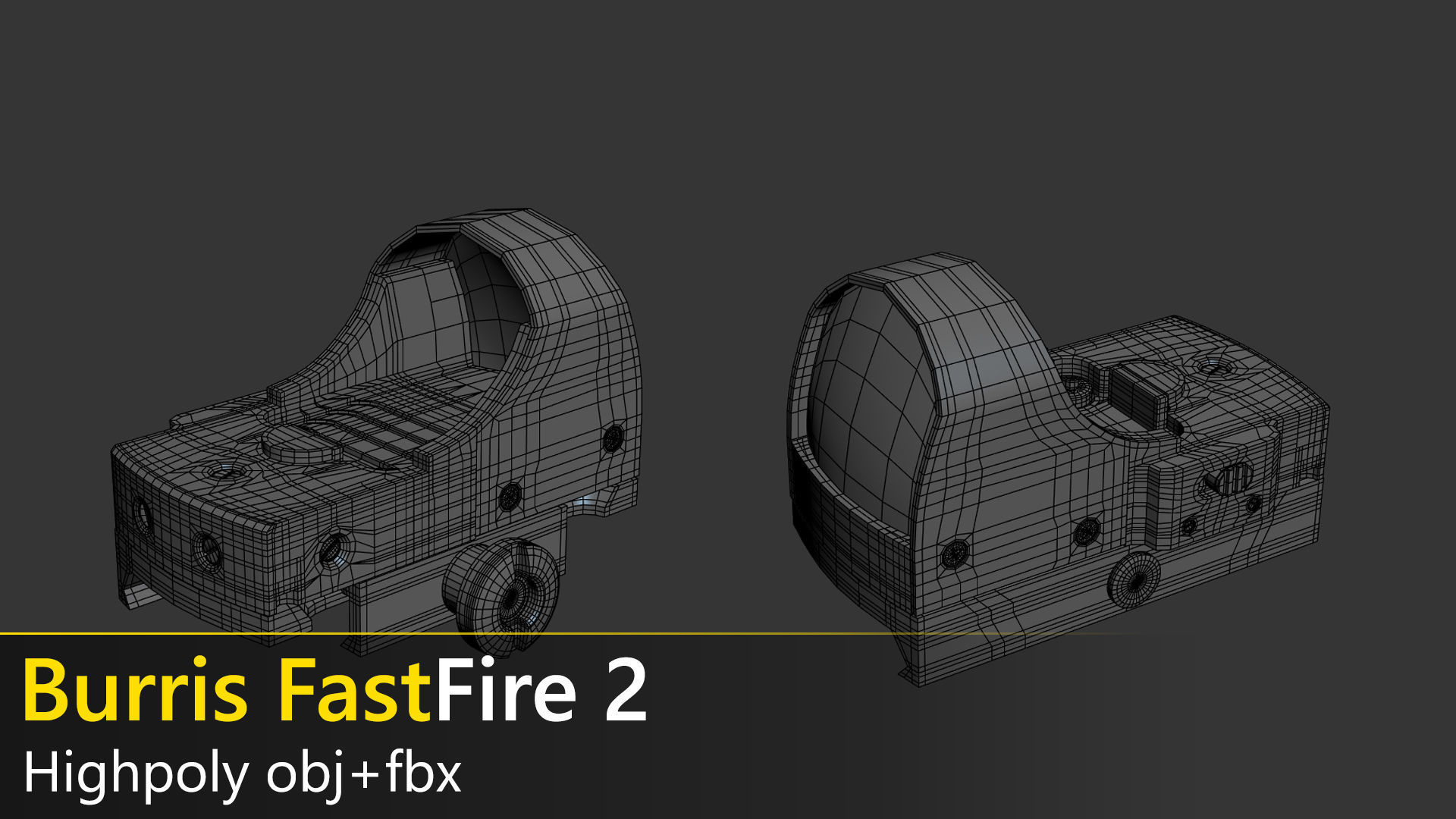 Fastfire 2 Red Dot Sight - highpoly free 3D model | CGTrader
