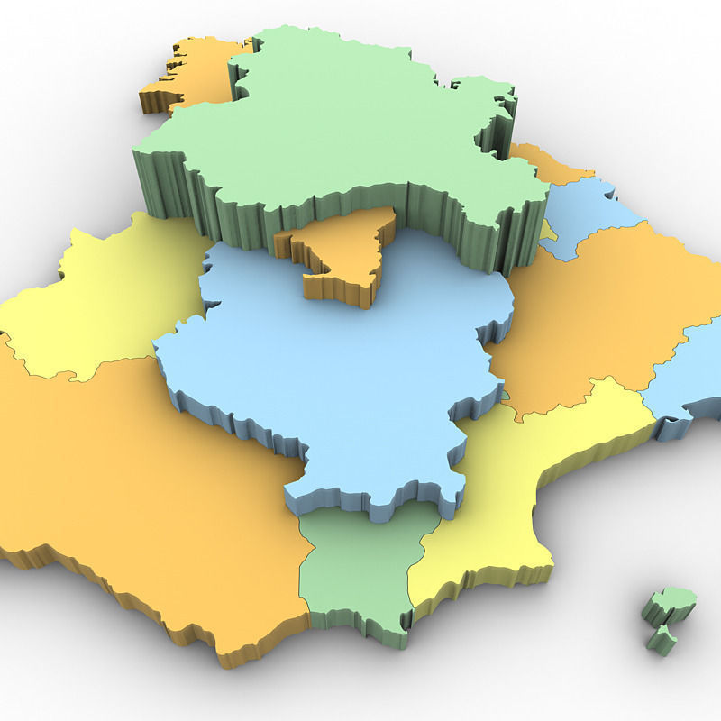 Map of Spain 3D model | CGTrader