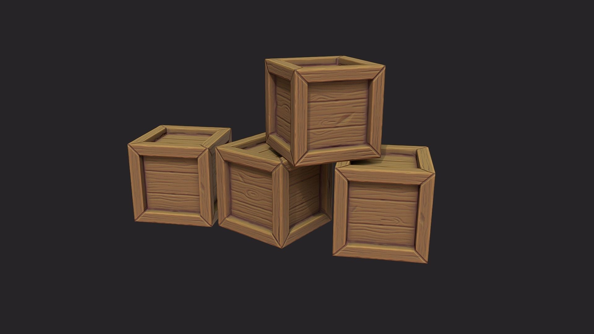 Cartoon Stylized Crate 3D asset low-poly | CGTrader