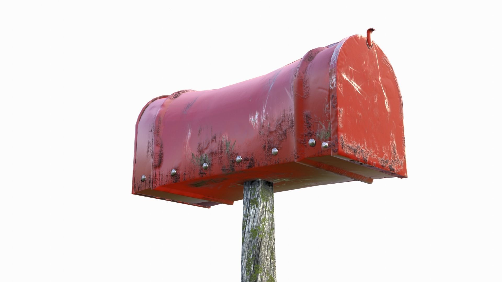 3D model Old red Mailbox Lowpoly VR / AR / low-poly | CGTrader