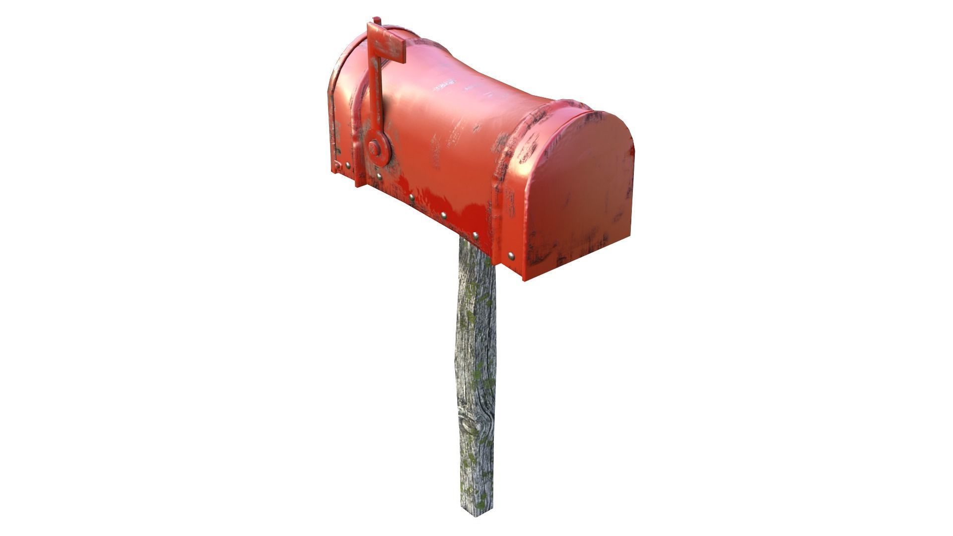 3D model Old red Mailbox Lowpoly VR / AR / low-poly | CGTrader