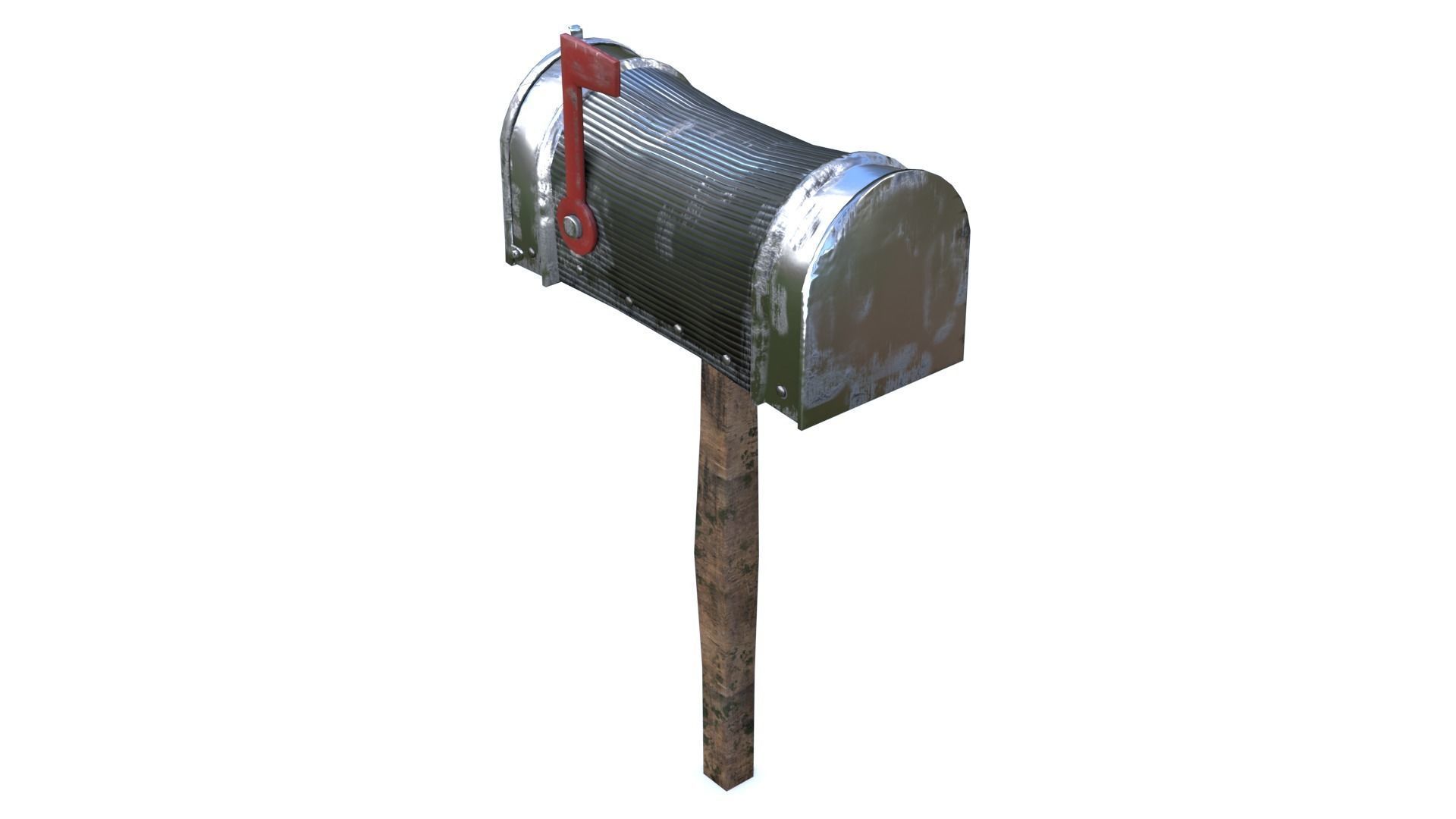 3D model Old silver Mailbox Lowpoly VR / AR / low-poly | CGTrader